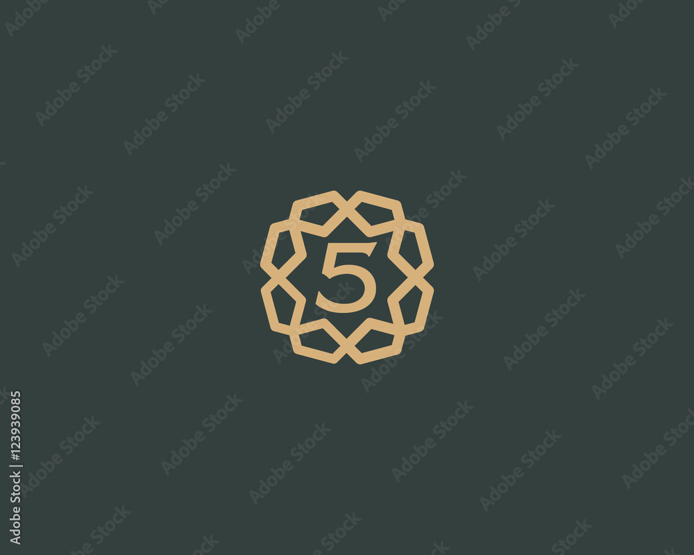 Premium number 5 logo icon vector design. Luxury jewelry frame gem edge ...