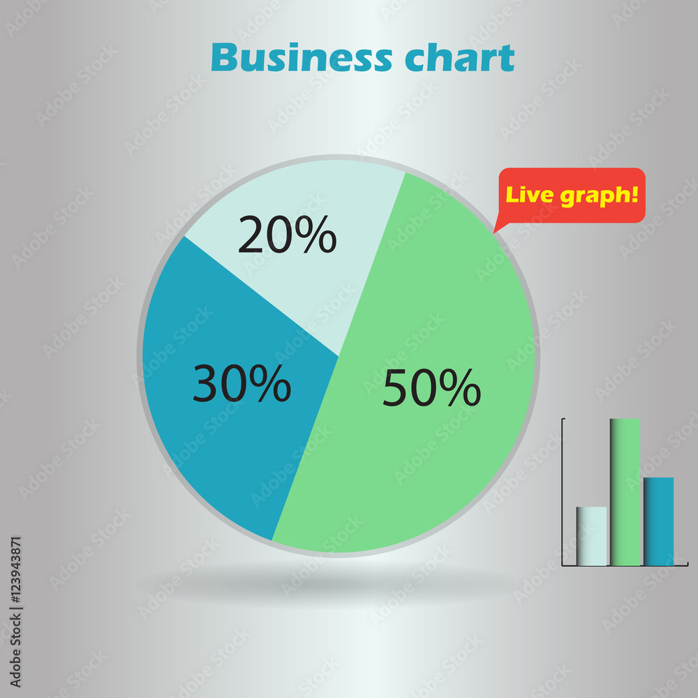 business infographic form blank live pie and column graph circle ...