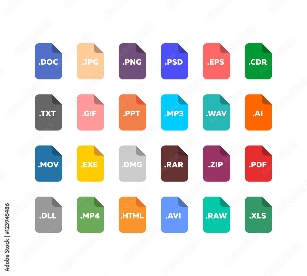 File extensions icon set Stock Vector | Adobe Stock