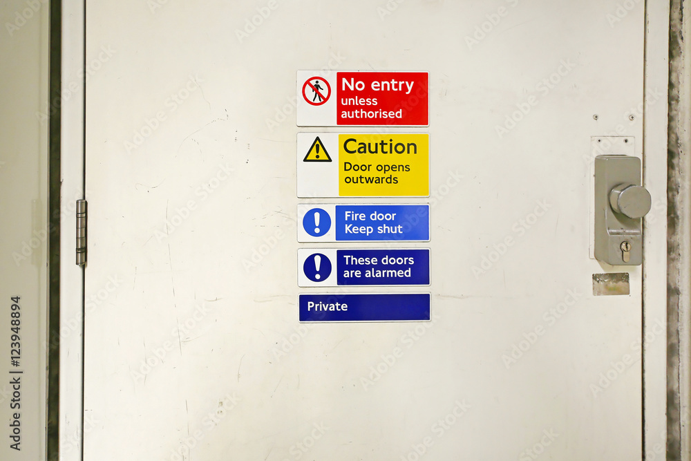No Entry Door Sign Stock Photo | Adobe Stock