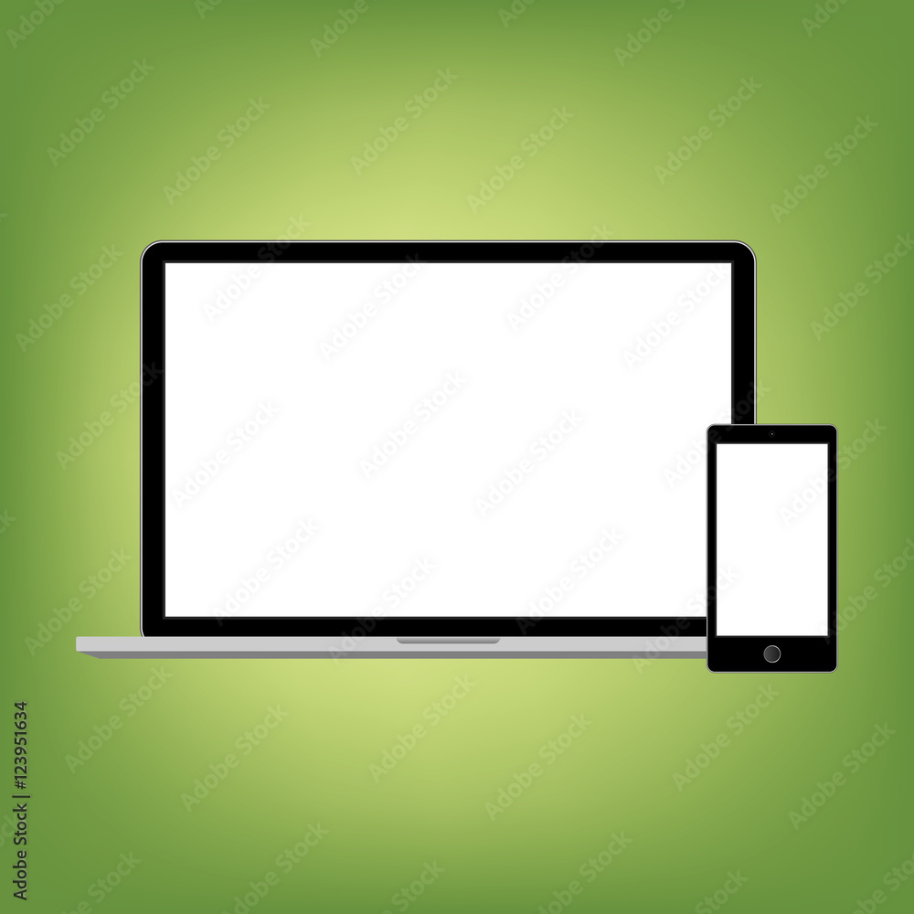 Abstract style modern gadgets with blank screen. Template for any ...