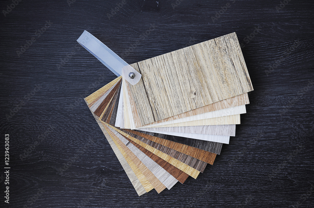 Laminate Wood Concept - Laminated chipboards.Samples of laminate and ...