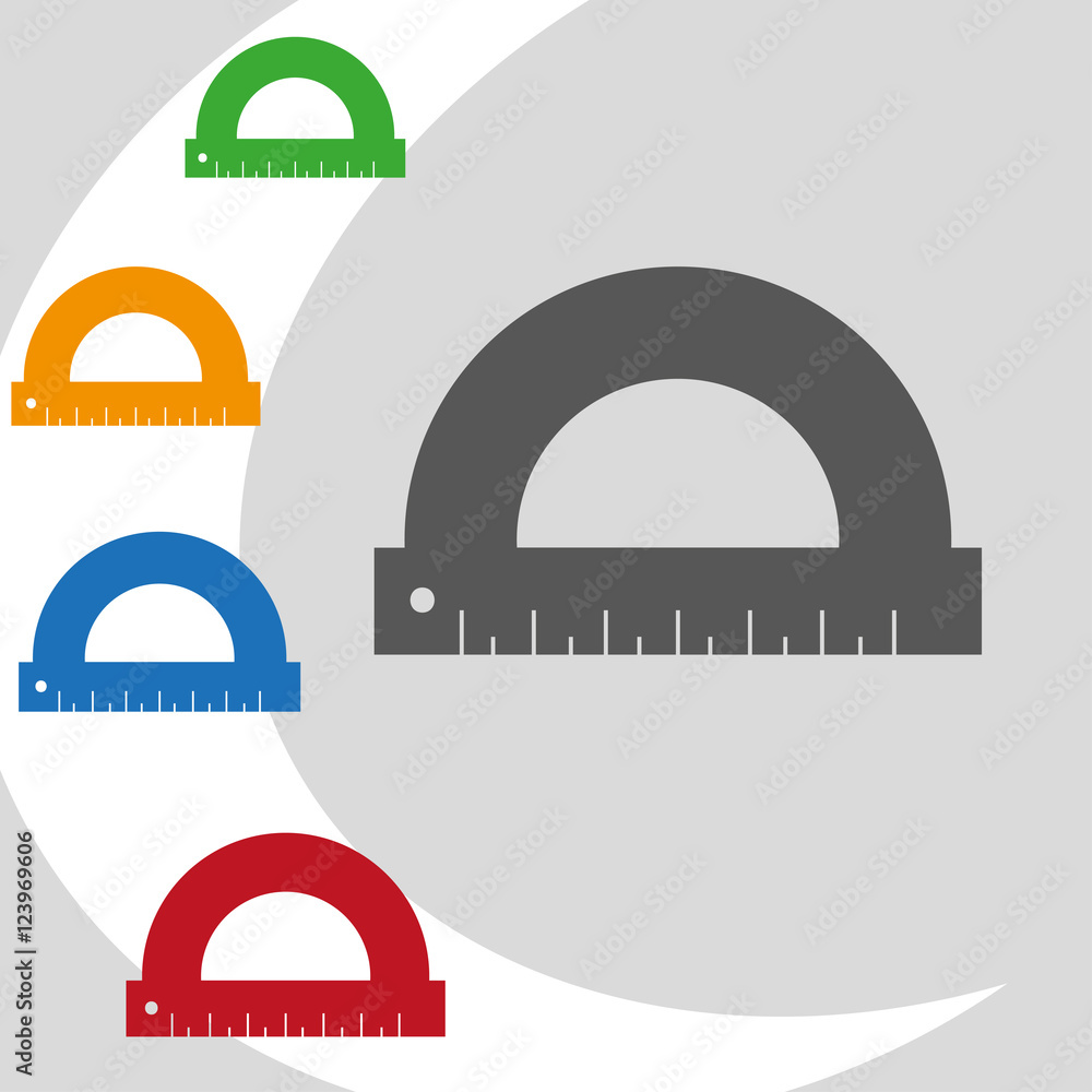 protractor. Vector image protractor. Silhouette protractor. Flat icon ...