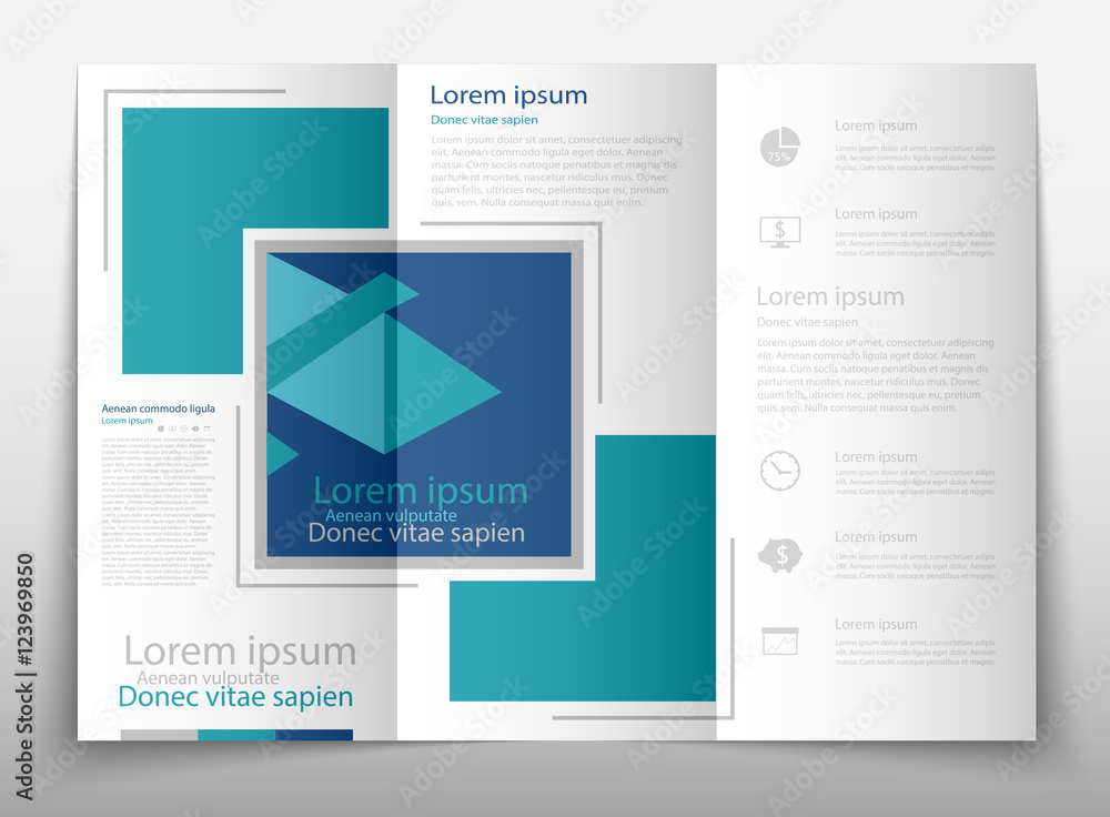 Leaflet cover presentation abstract geometric background, layout in A4 ...