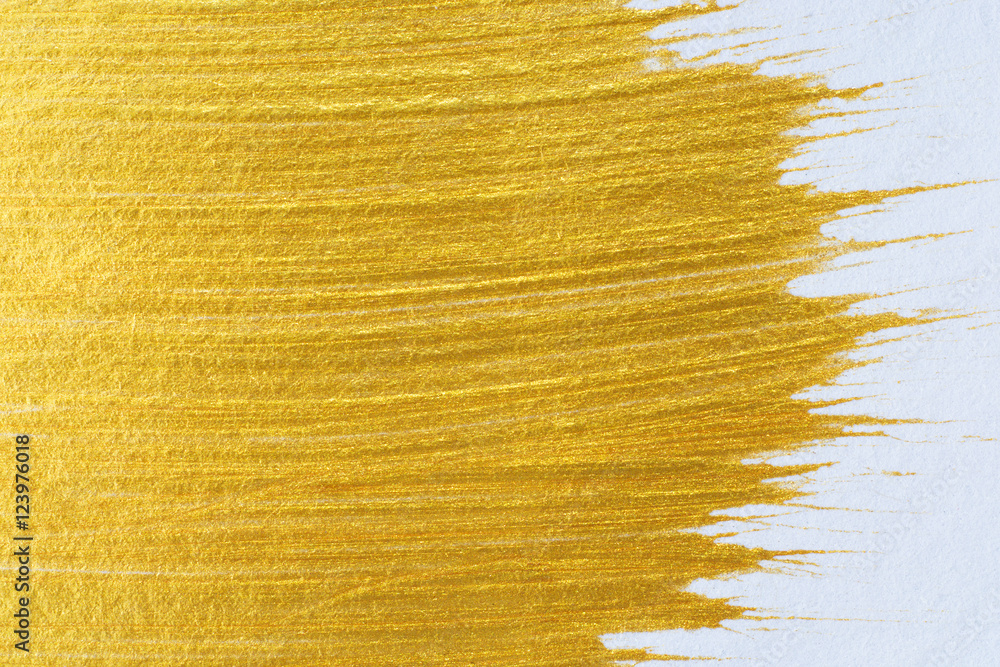 Gold acrylic paint on white paper background , gold texture free Stock ...