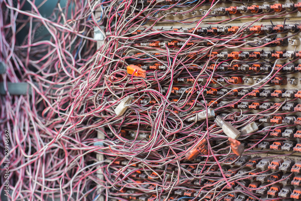 messy cables Stock Photo | Adobe Stock