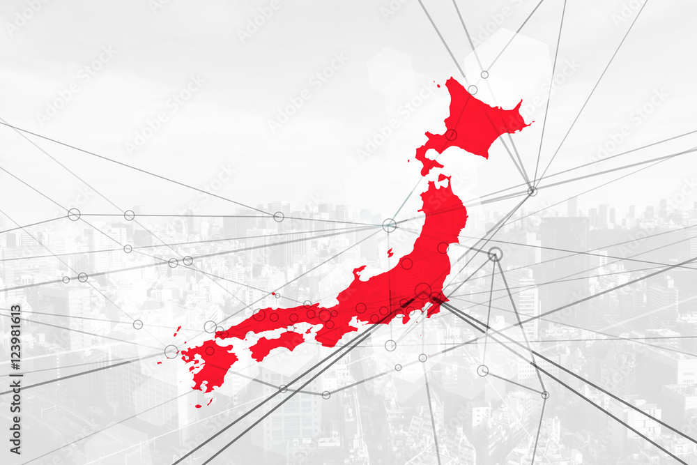 japan map business background-red Stock Illustration | Adobe Stock