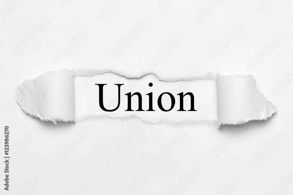 Union on white torn paper Stock Photo | Adobe Stock
