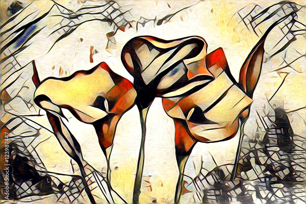 abstraction flower art illustration Stock-Illustration | Adobe Stock