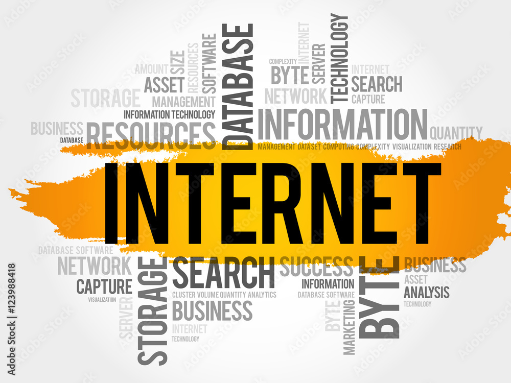 INTERNET word cloud collage, business concept background Stock Vector ...