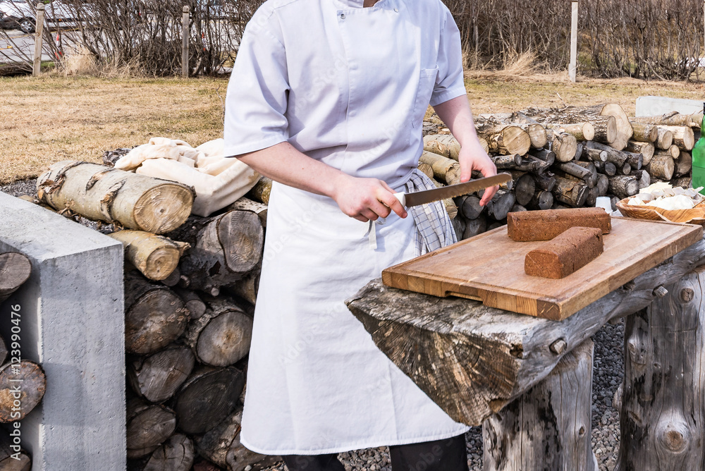 self-made bread baked with geothermal heat at haukadalur, iceland Stock ...