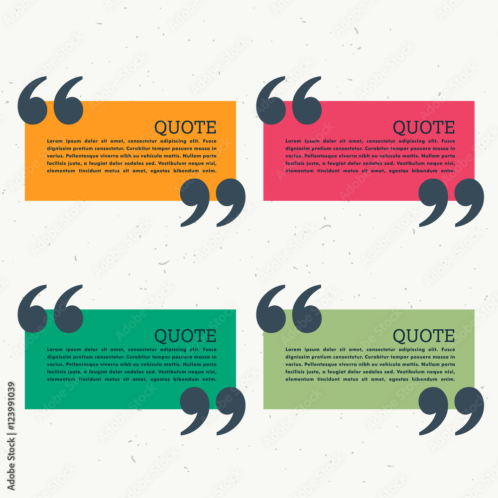 colorful set of four quotation marks Stock Vector | Adobe Stock