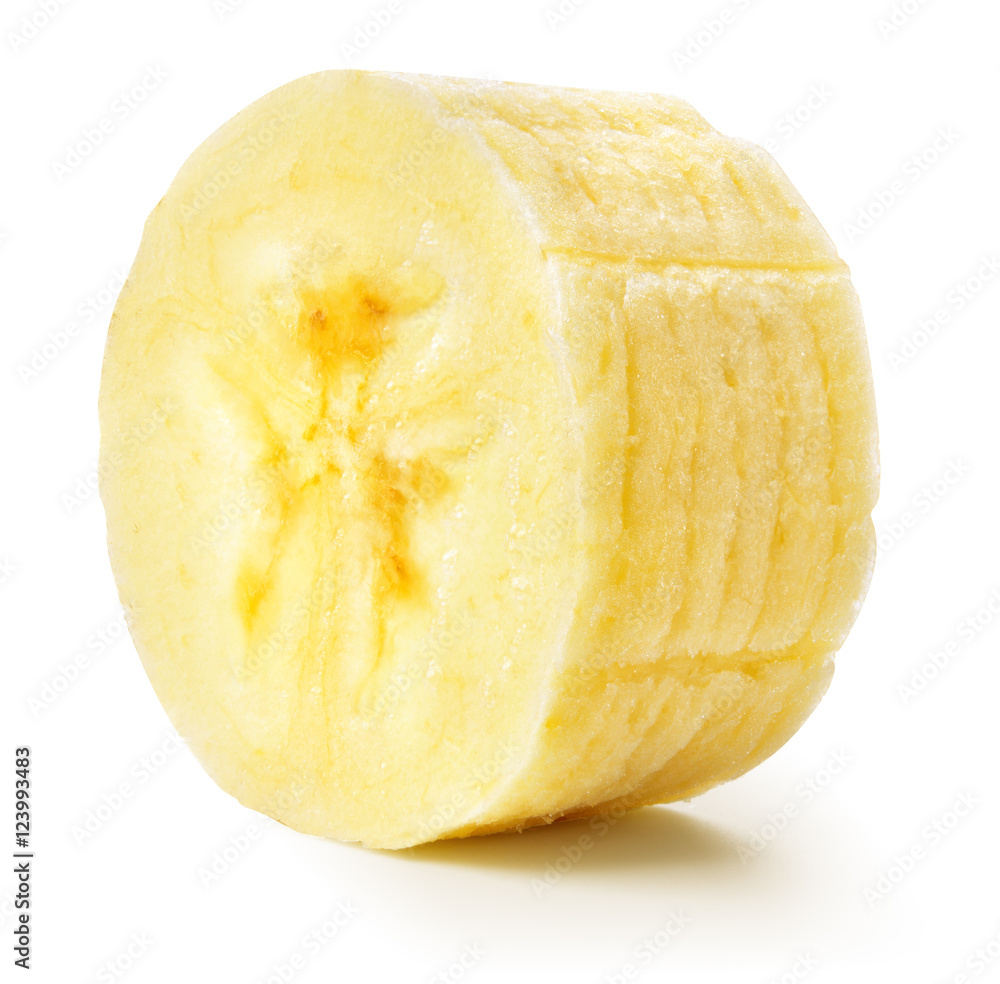 Banana slice isolated on white background. With clipping path. Stock ...