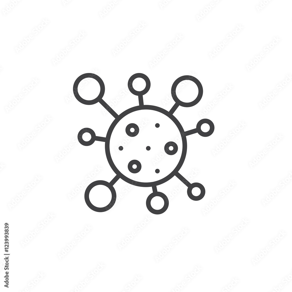 Virus, infection line icon, outline vector logo illustration, linear ...
