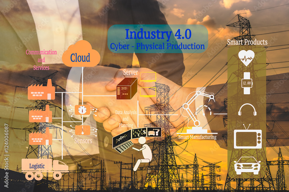 Industry 4.0 and Smart manufacturing concept. Industrial 4.0 process ...