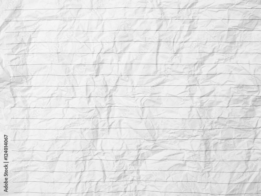Crumpled sheet of lined paper or notebook paper Stock Photo | Adobe Stock