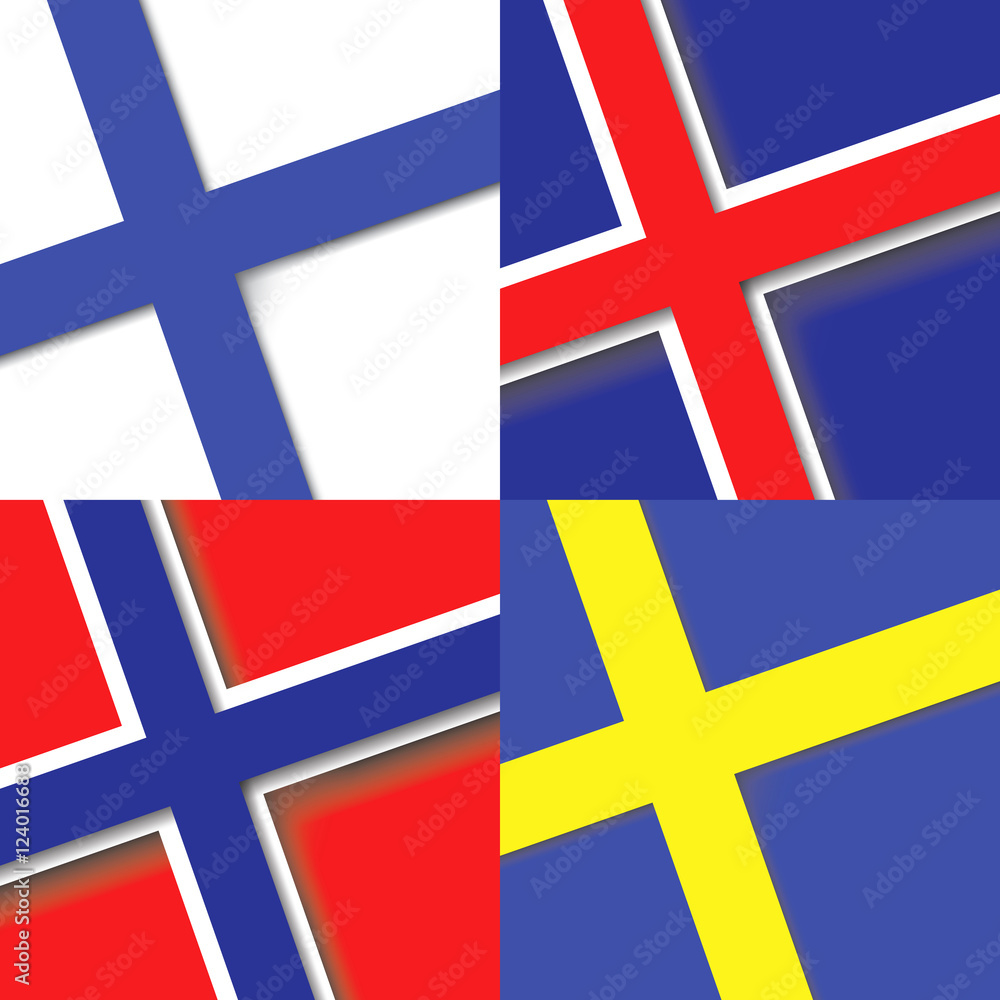 Scandinavian Countries Flags