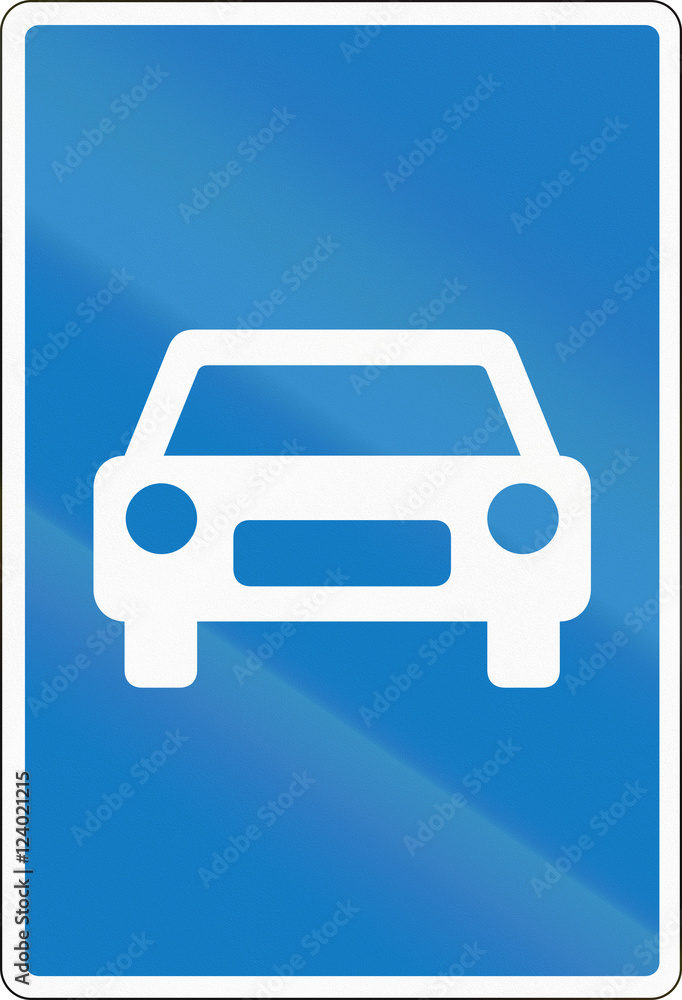 Road sign used in Denmark - Fast-traffic highway, only motor vehicles ...