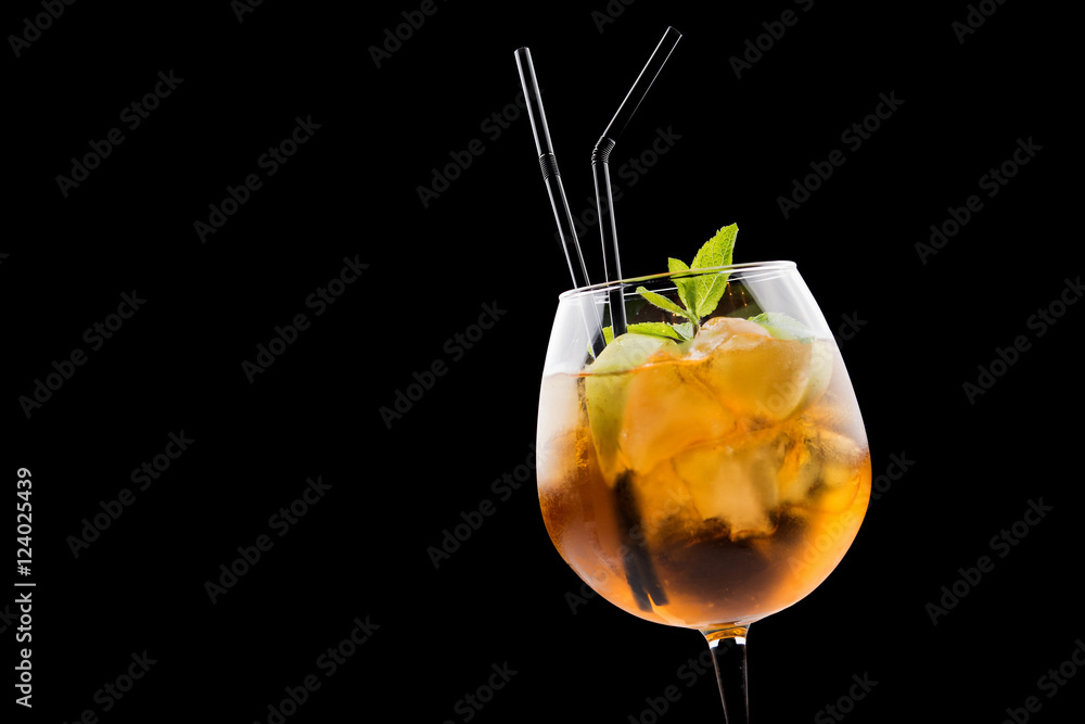 cold apple cocktail in glass Stock Photo | Adobe Stock
