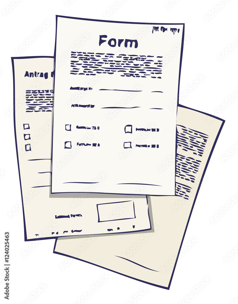 Vector illustration of different forms and paperwork Stock Vector ...