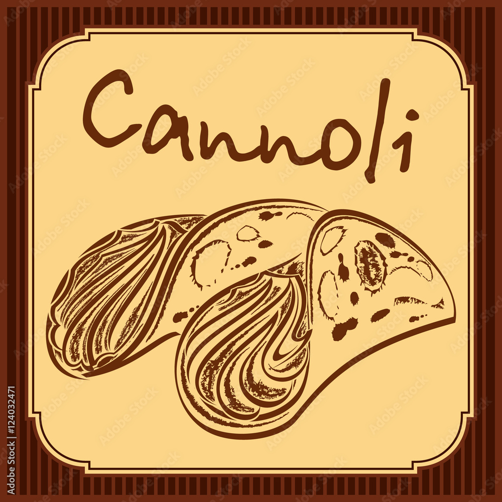 Italian pastry - Cannoli - vector Stock-Vektorgrafik | Adobe Stock