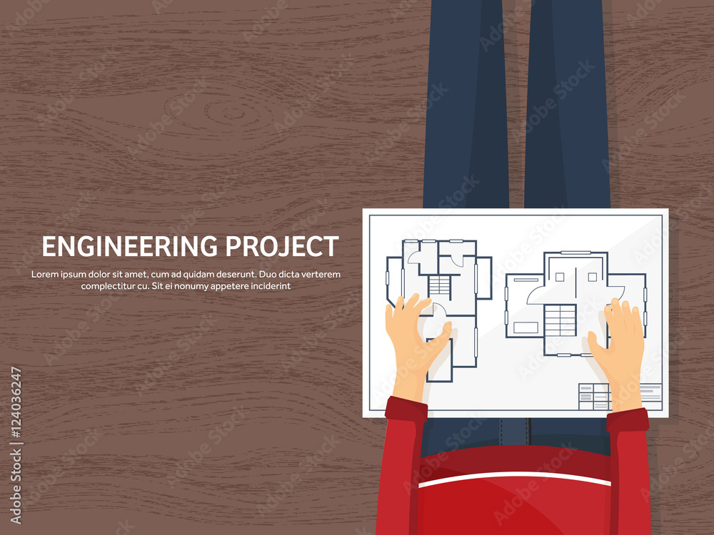 Vector illustration. Engineering and architecture. Drawing ...