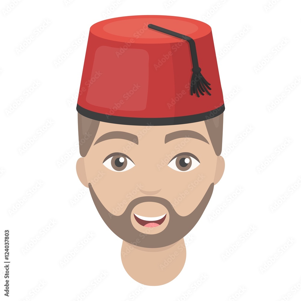 Turkish man icon in cartoon style isolated on white background. Turkey ...