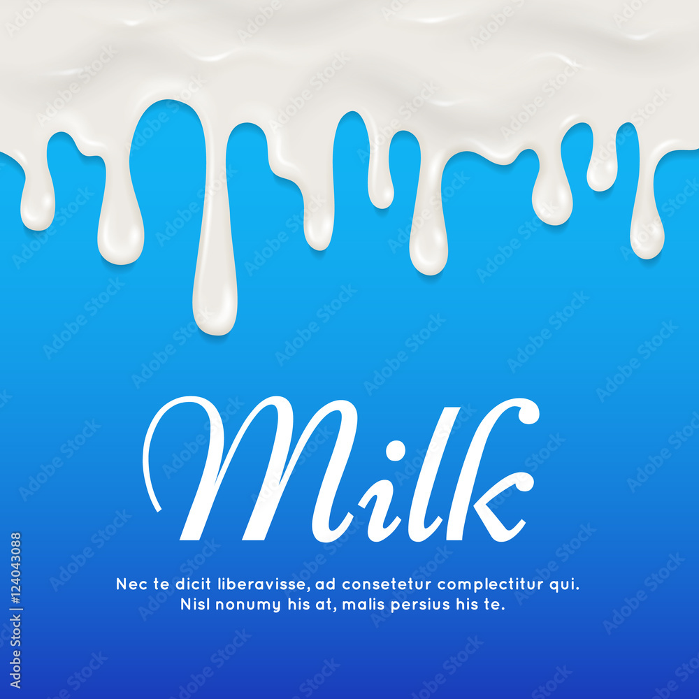 Dripping white yogurt, milk, cream seamless vector border Stock Vector ...