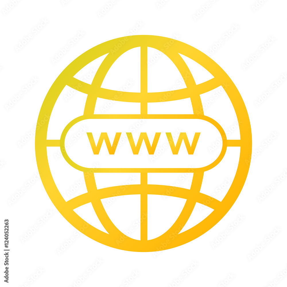 Website golden yellow icon isolated on a white background, vector ...