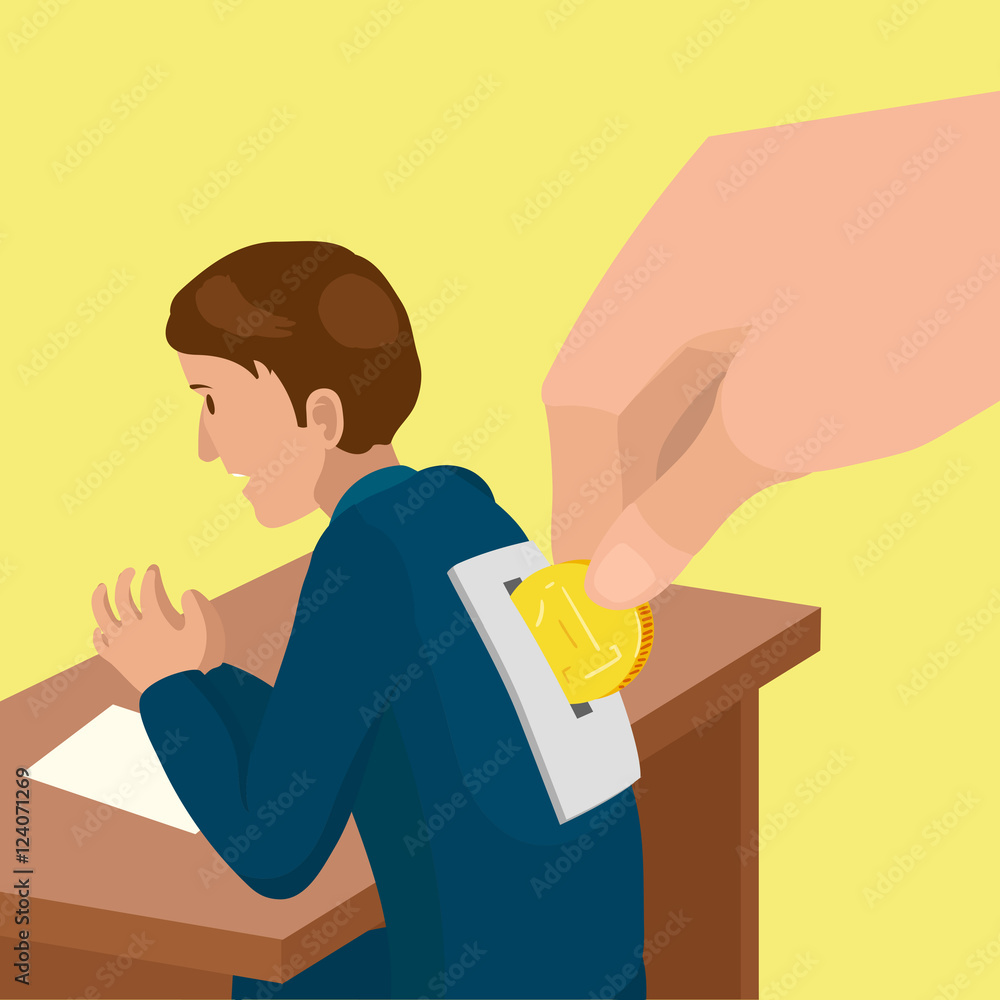 Corrupt politician metaphor cartoon vector Stock Vector | Adobe Stock