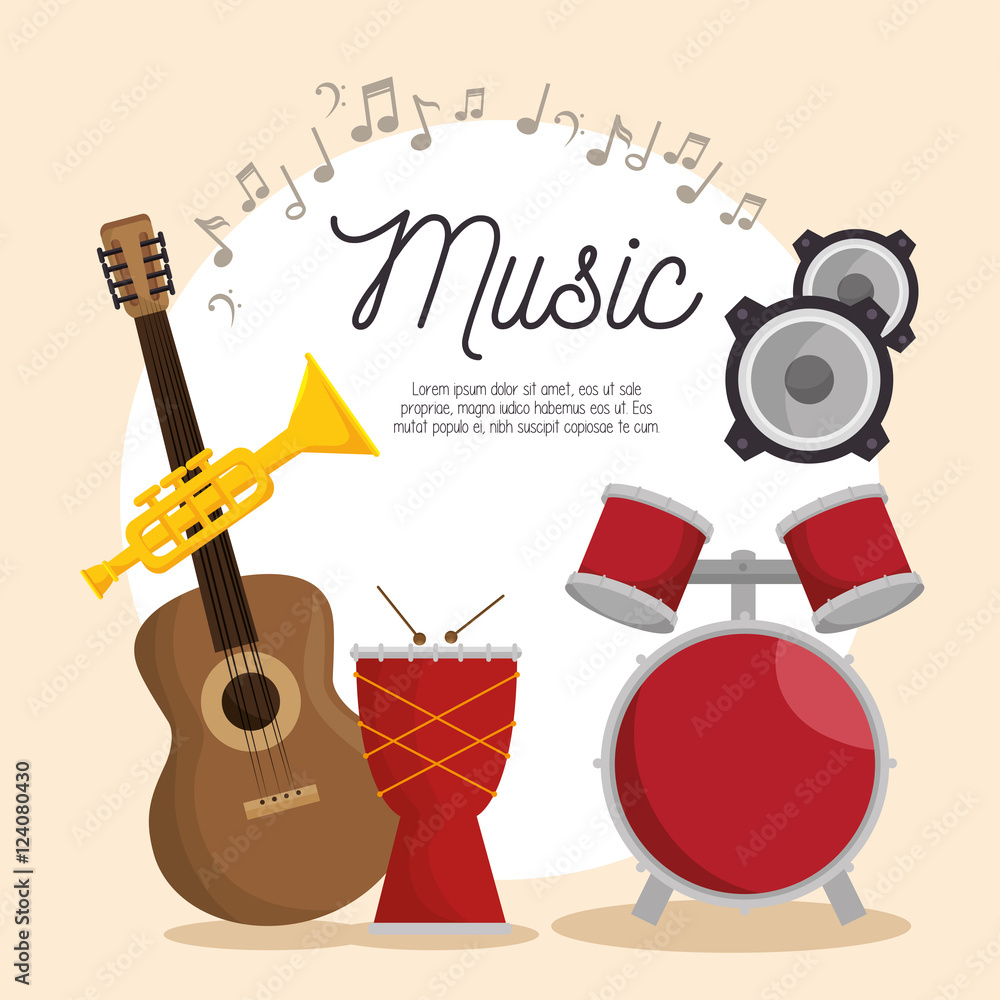 music festival set instruments vector illustration design Stock Vector ...
