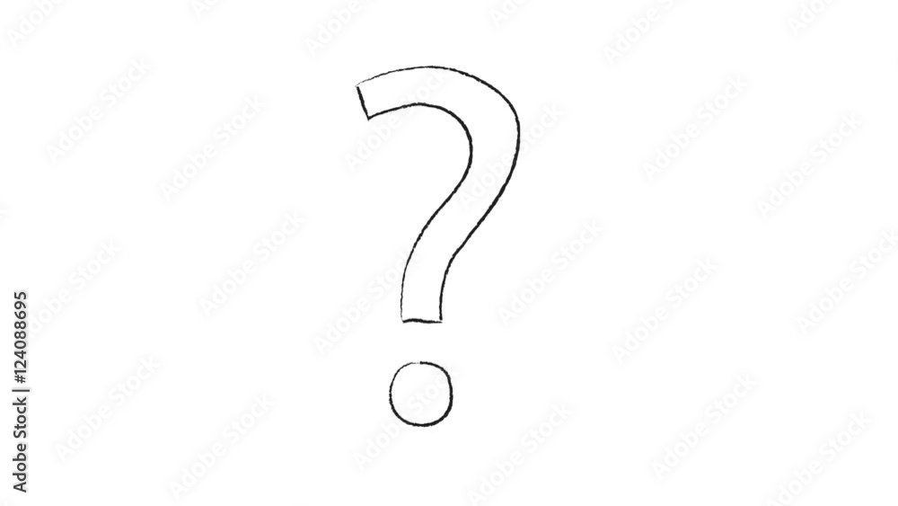 Cartoon Style Question Mark on a White Background Stock Video | Adobe Stock