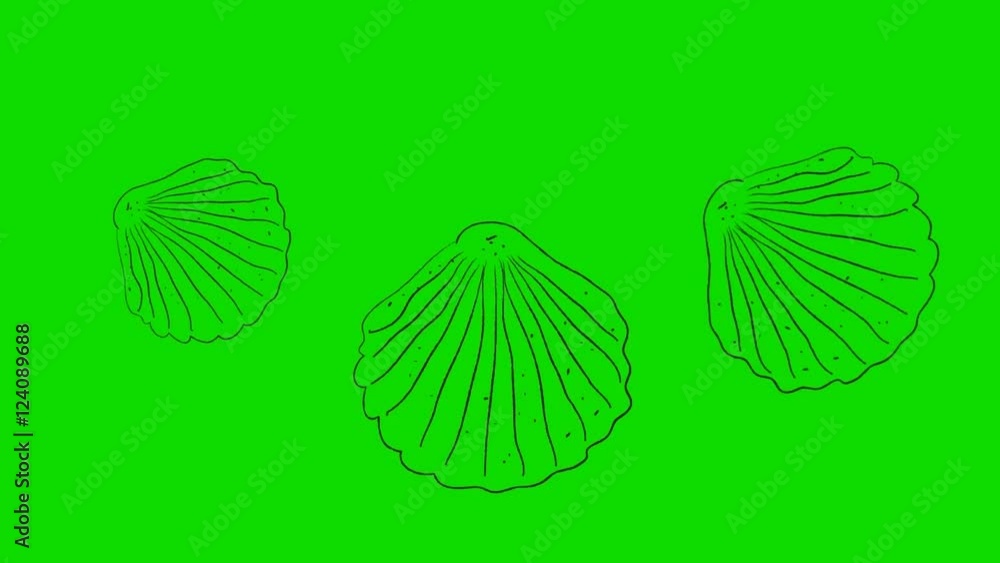 Real Animated Cartoon Shells on a Green Screen Background Stock Video ...