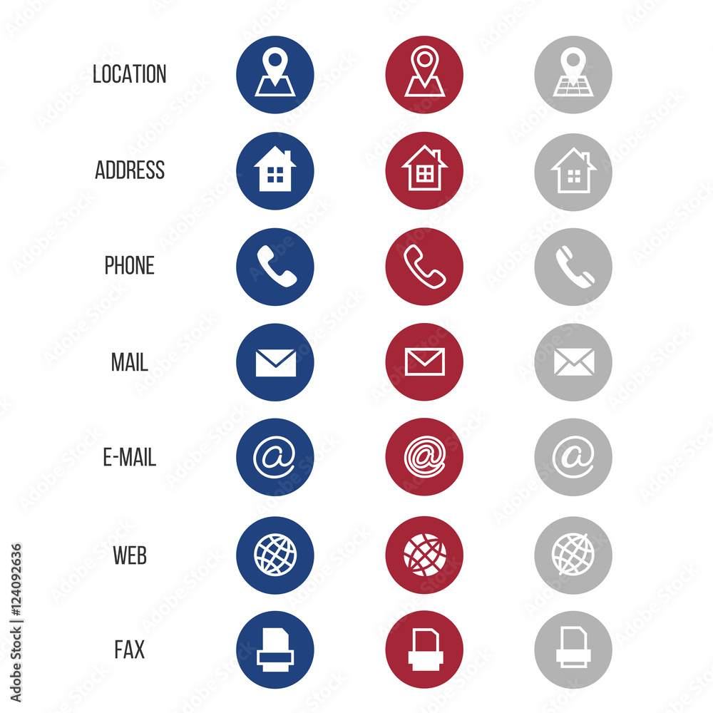 Vector symbols for business card isolated on white background Stock ...