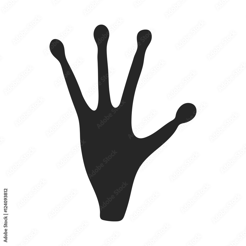 Alien's hand icon in black style isolated on white background. Space ...