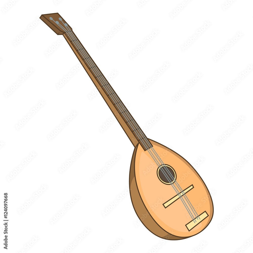 Turkish saz icon. Cartoon illustration of saz vector icon for web ...