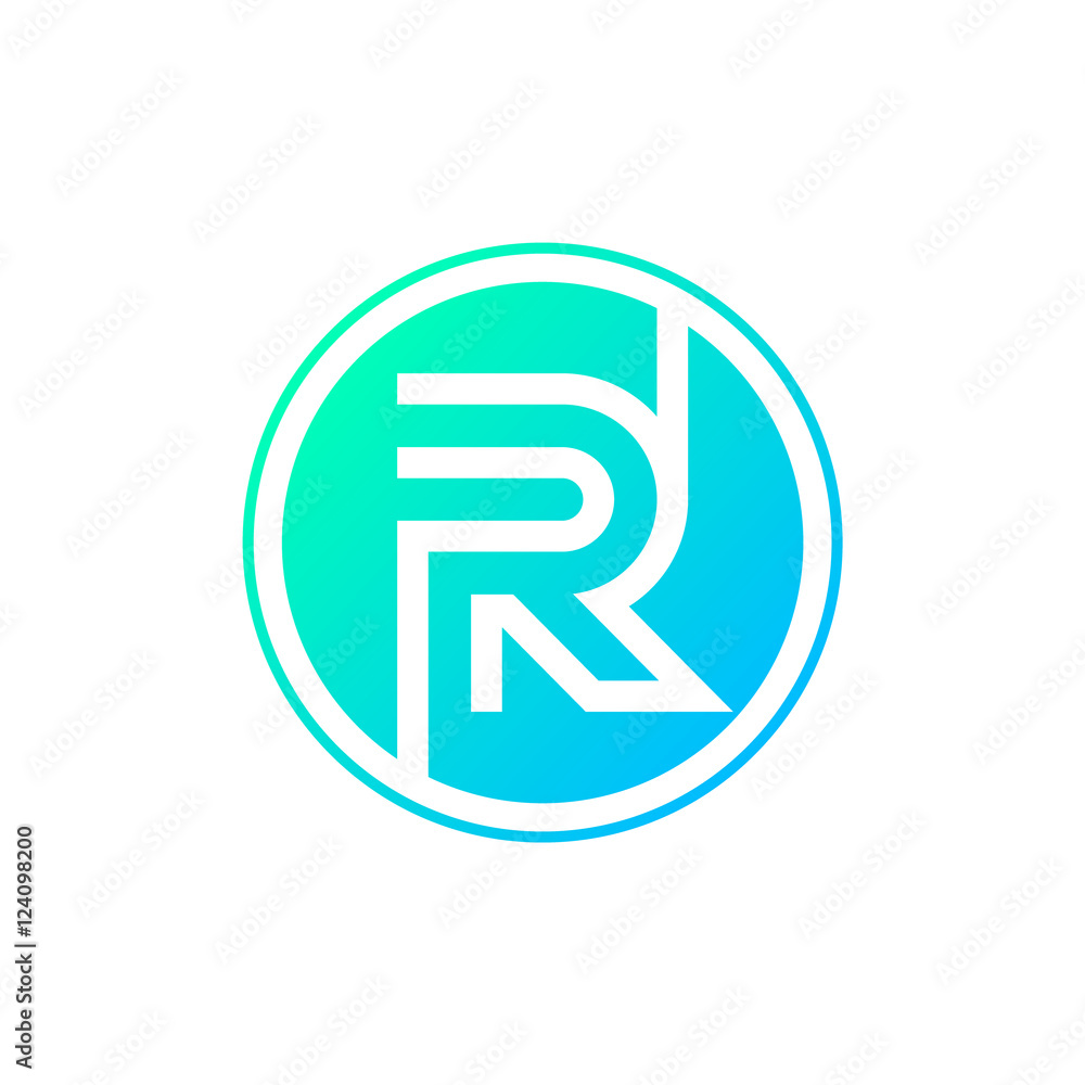 Letter R logo,Circle shape symbol,Digital,Technology,Media Stock Vector ...