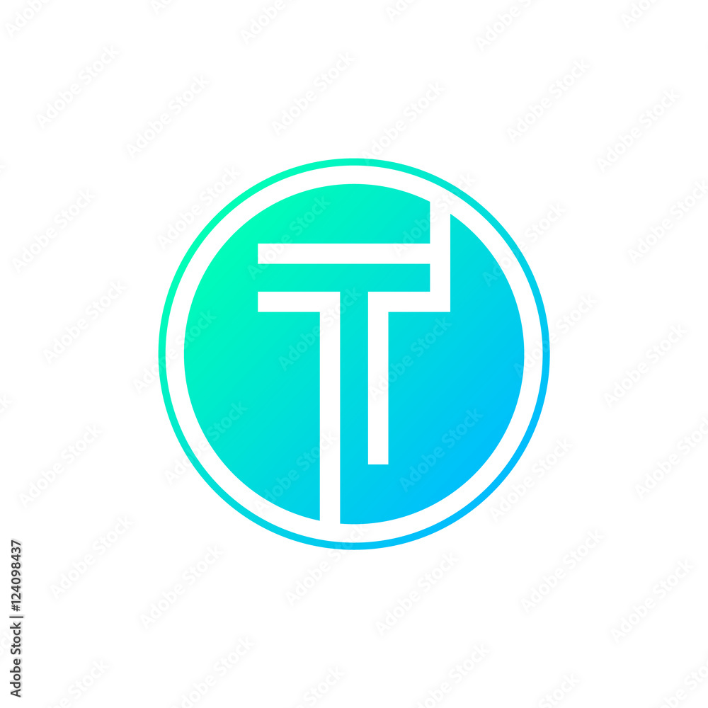 Letter T logo,Circle shape symbol,Digital,Technology,Media Stock Vector ...