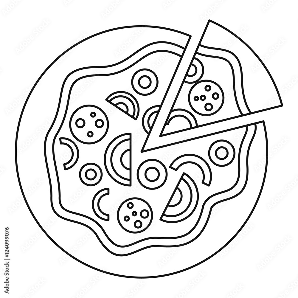 Pizza icon. Outline illustration of pizza vector icon for web Stock ...