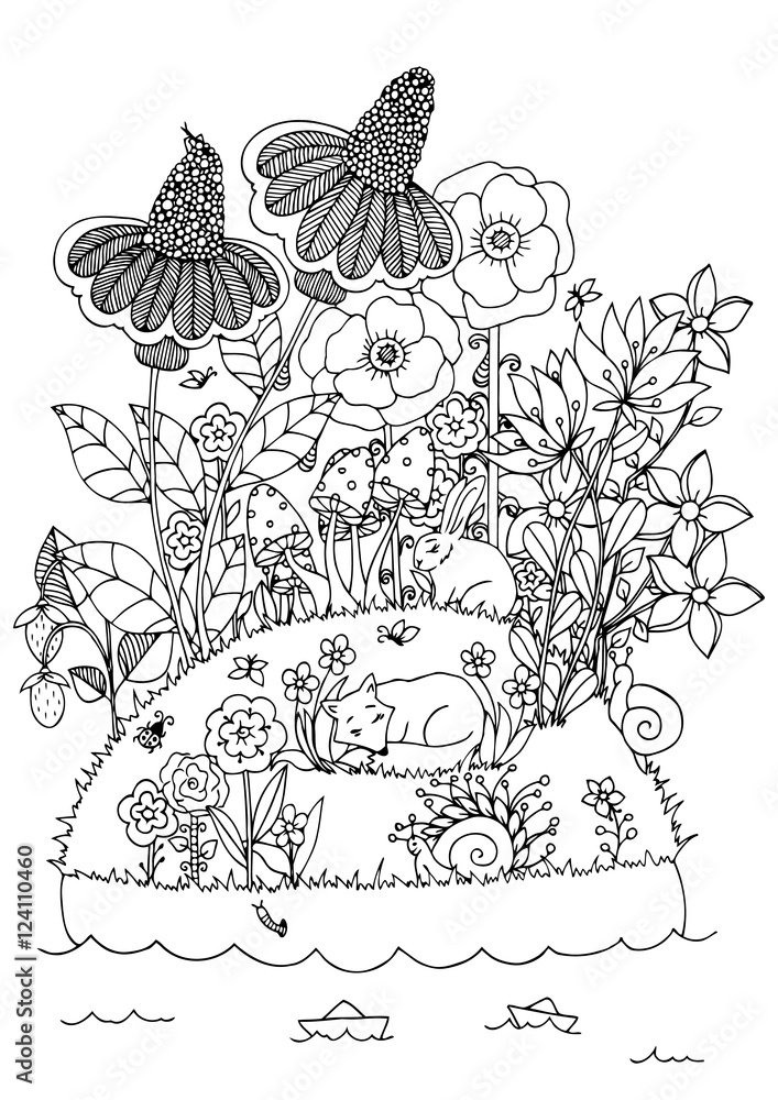 Island Flowers Drawings