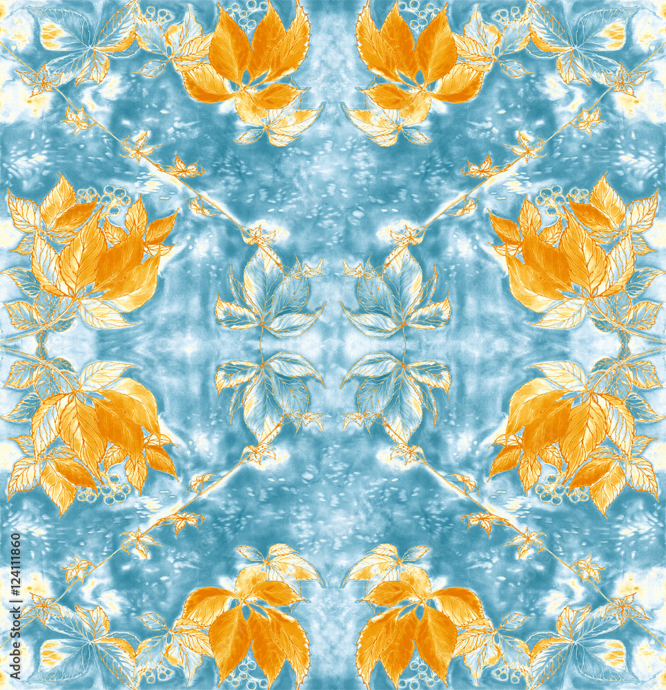 Collage - grape leaves. Wallpaper. The picture on the theme of autumn ...