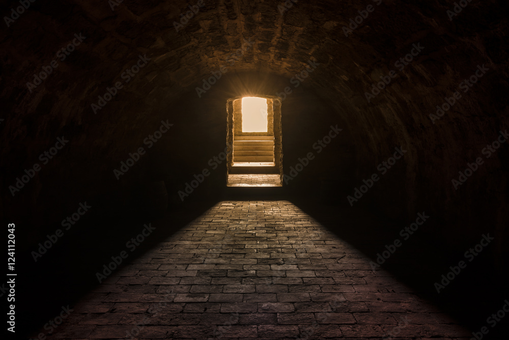 Basement interior with stone floor - Medieval European basement ...