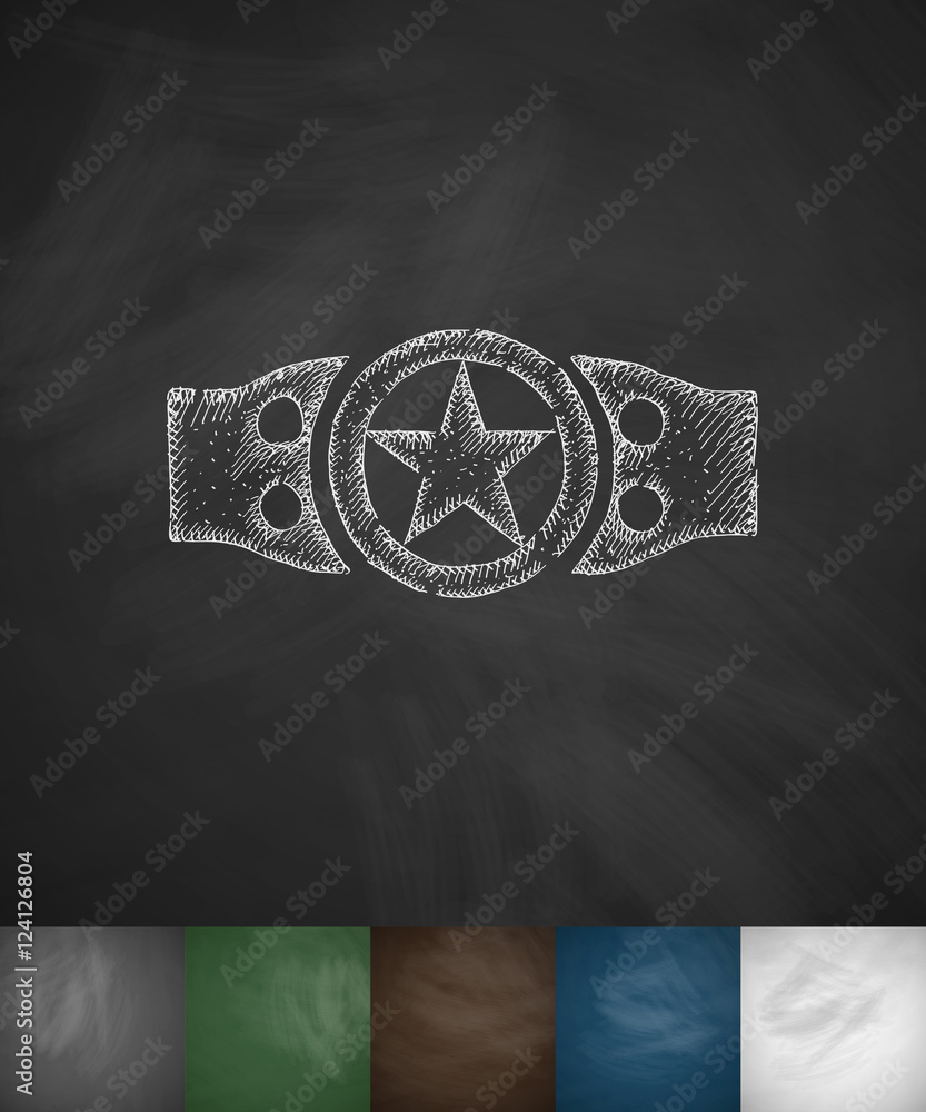 championship belt icon. Hand drawn vector illustration Stock Vector ...