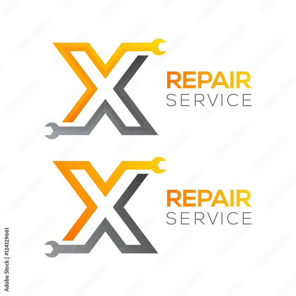 Letter X with wrench logo,Industrial,repair,tools,service and ...
