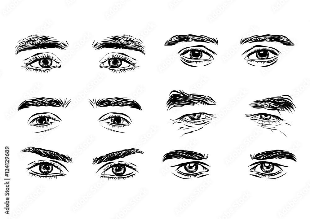 Vector part of the male person s eyes and eyebrows. Stock Vector ...
