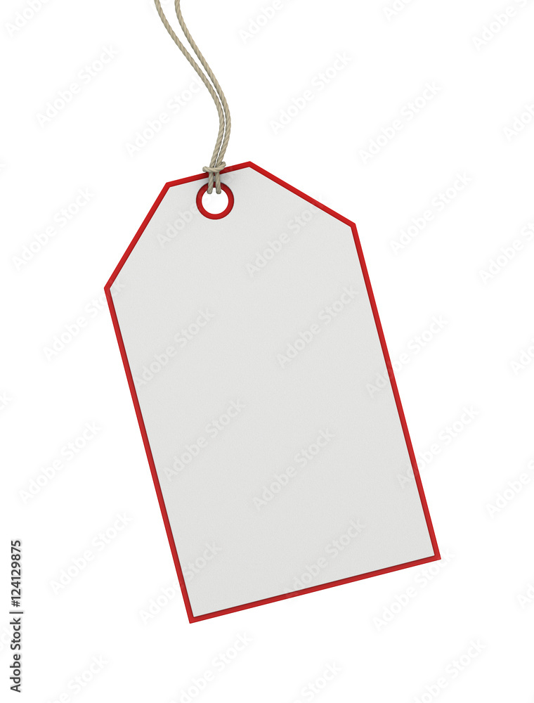 White price tag with red borders Stock Illustration | Adobe Stock
