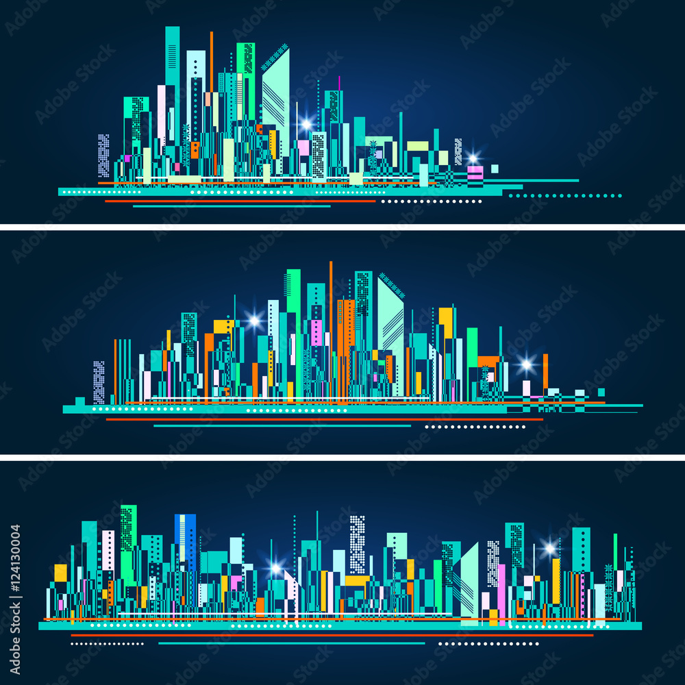 Modern city life abstract background design with geometric shapes ...