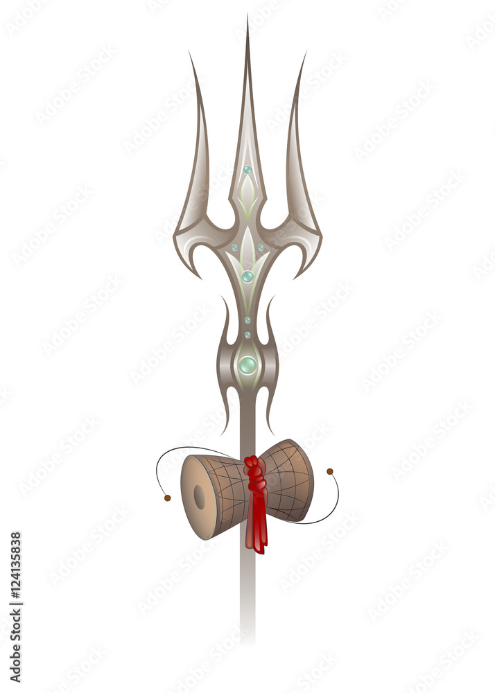 Stockvector trishul - weapon of Lord Shiva, Hindu and Buddhist ...