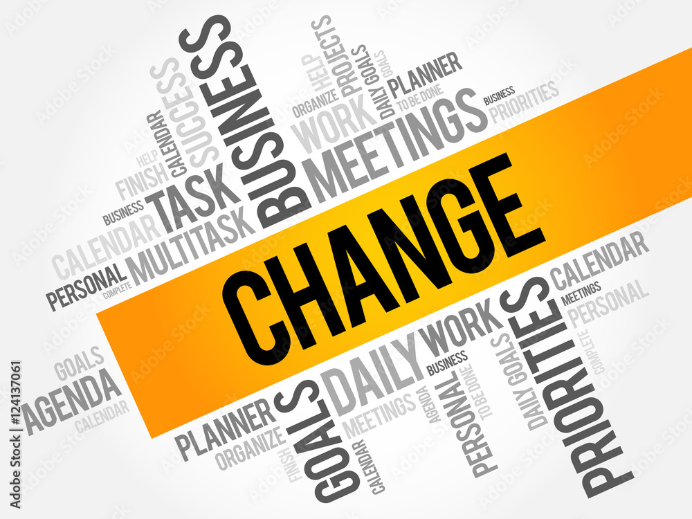 Change word cloud collage, business concept background Stock Vector ...