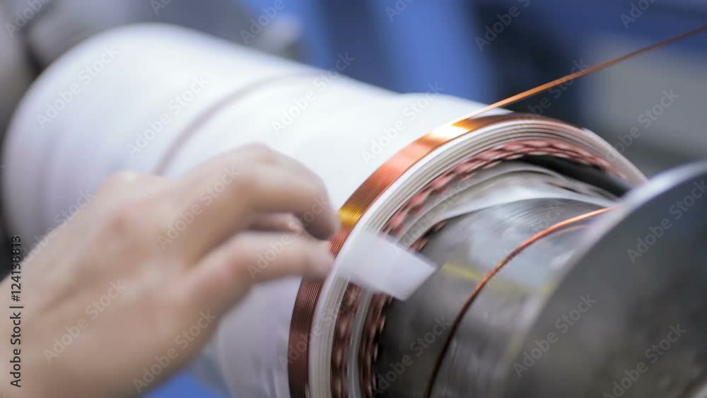 Copper wire wound, wrap copper coil, making electrical coil of a ...